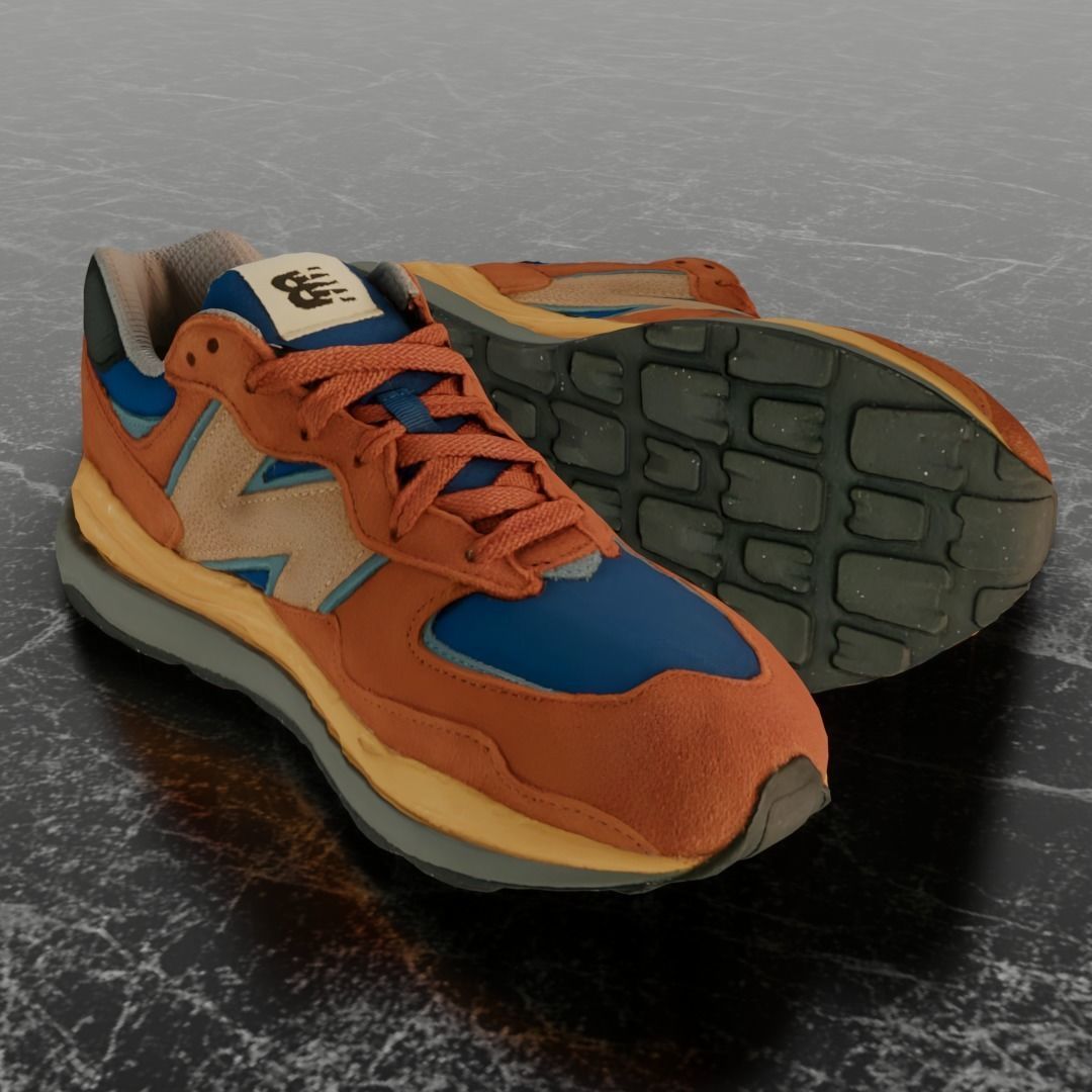 3D model NEW BALANCE 3D SHOES - BLUE - ORANGE VR / AR / low-poly | CGTrader