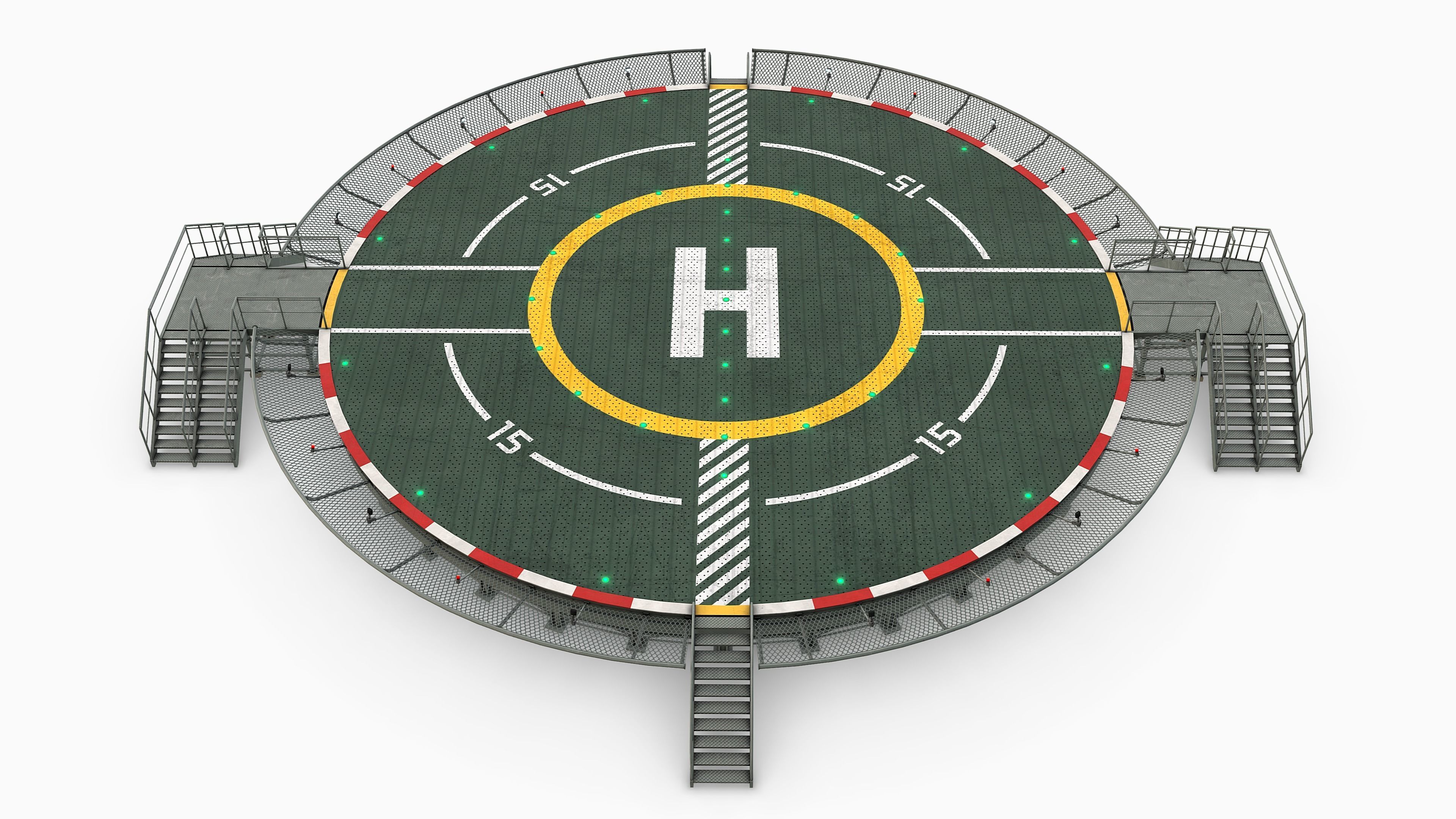 3D model Helipad Civil Aluminum Circular Elevated D VR / AR / low-poly | CGTrader
