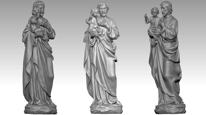 Saint Joseph Carrying Child Jesus 3D model 3D printable | CGTrader