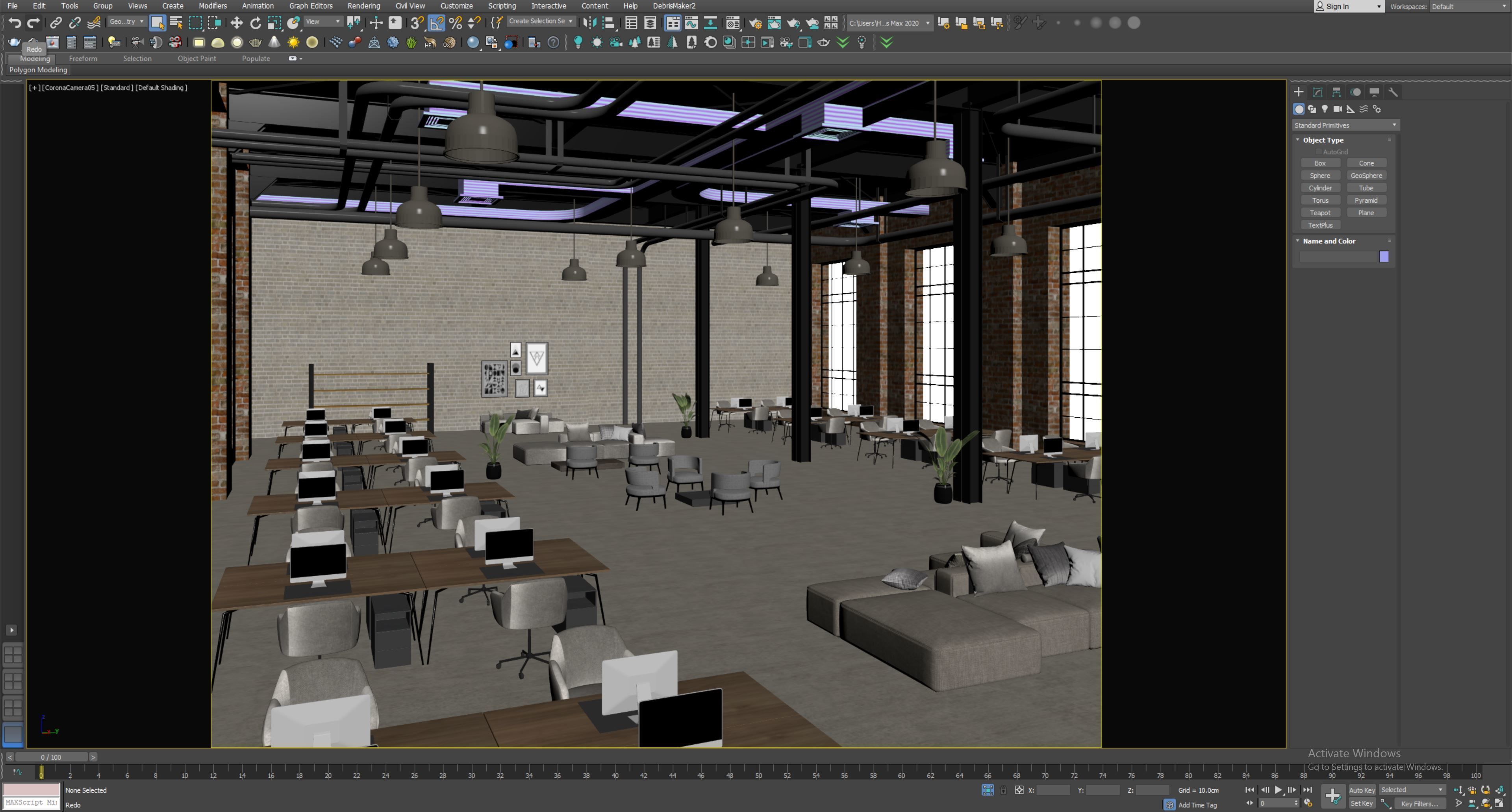 interior scene loft office 05 3D model | CGTrader