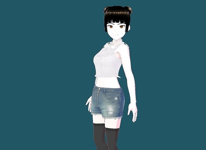 3D model Nazuna Nanakusa Call of the Night VRChat VR / AR / low-poly ...