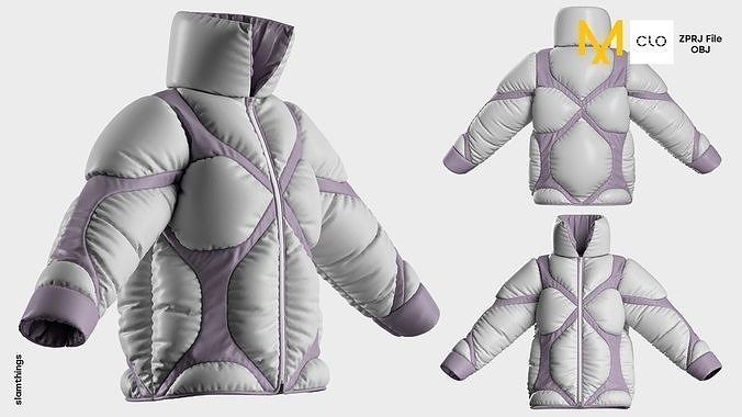 Streetwear Oversize Puffer Jacket 3D model | CGTrader