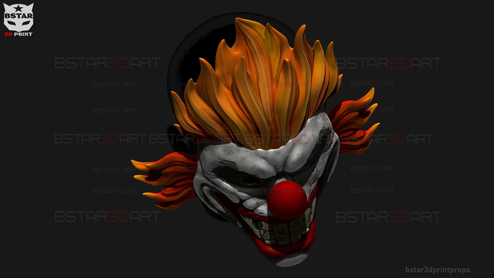 Sweet Tooth Twisted Metal Mask With Hair High Quality 3D model 3D ...