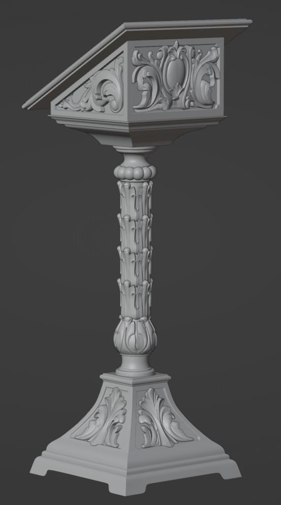Lectern carved furniture 3D model for CNC 3D model 3D printable | CGTrader