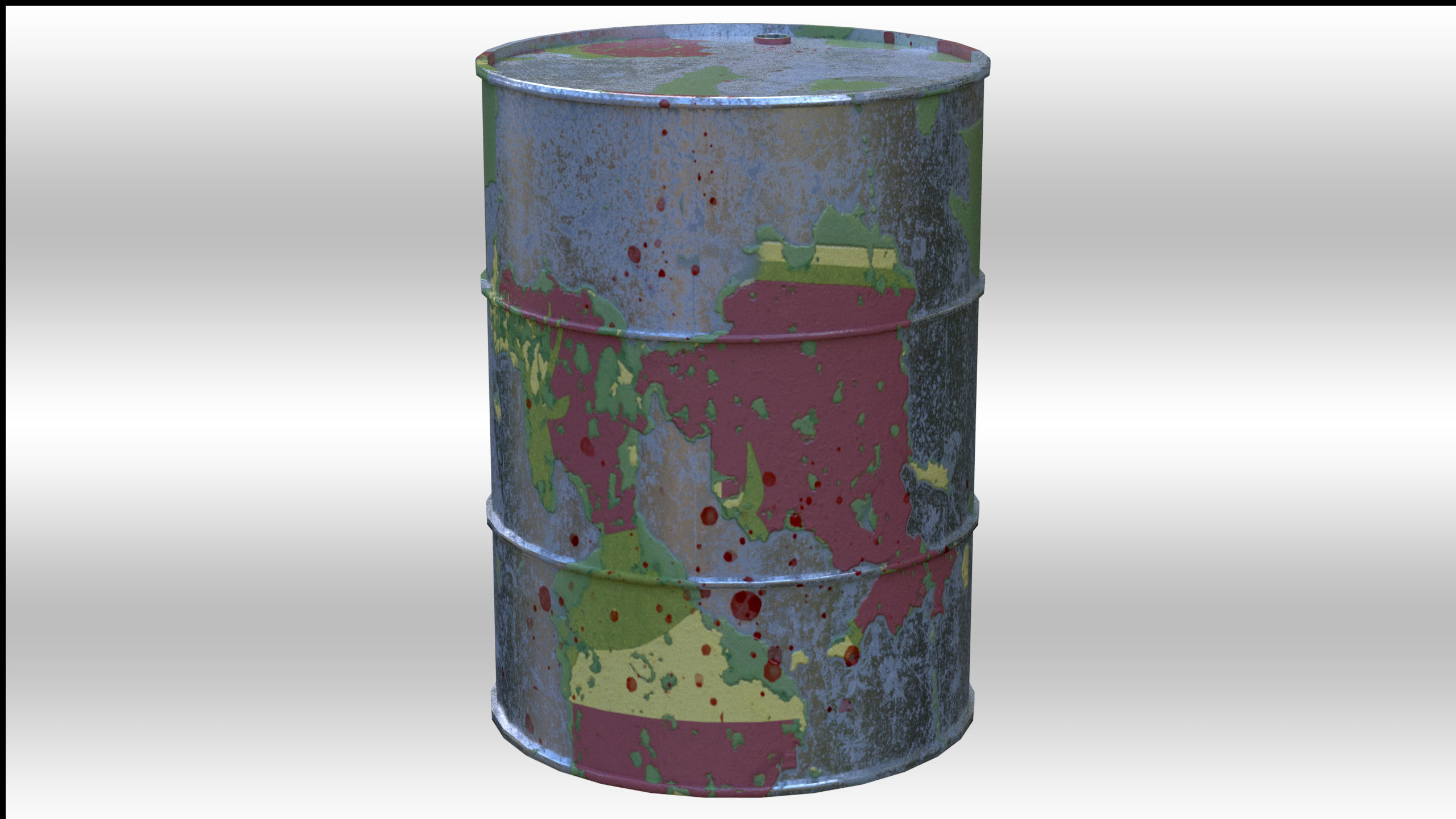 3D model Low Poly Game Ready Military Nuke Barrel Prop Barrel VR / AR ...