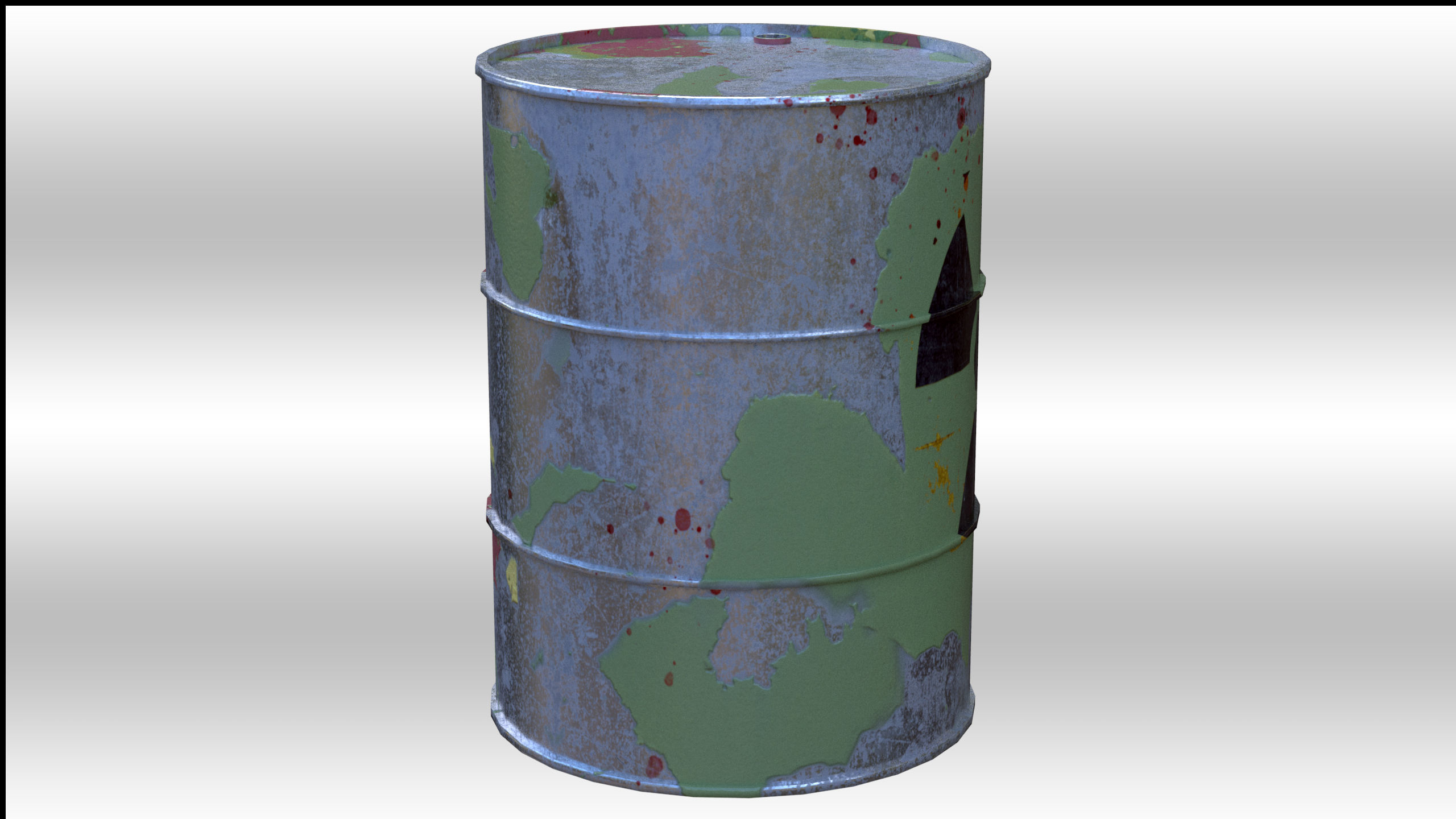 3D model Low Poly Game Ready Military Nuke Barrel Prop Barrel VR / AR ...