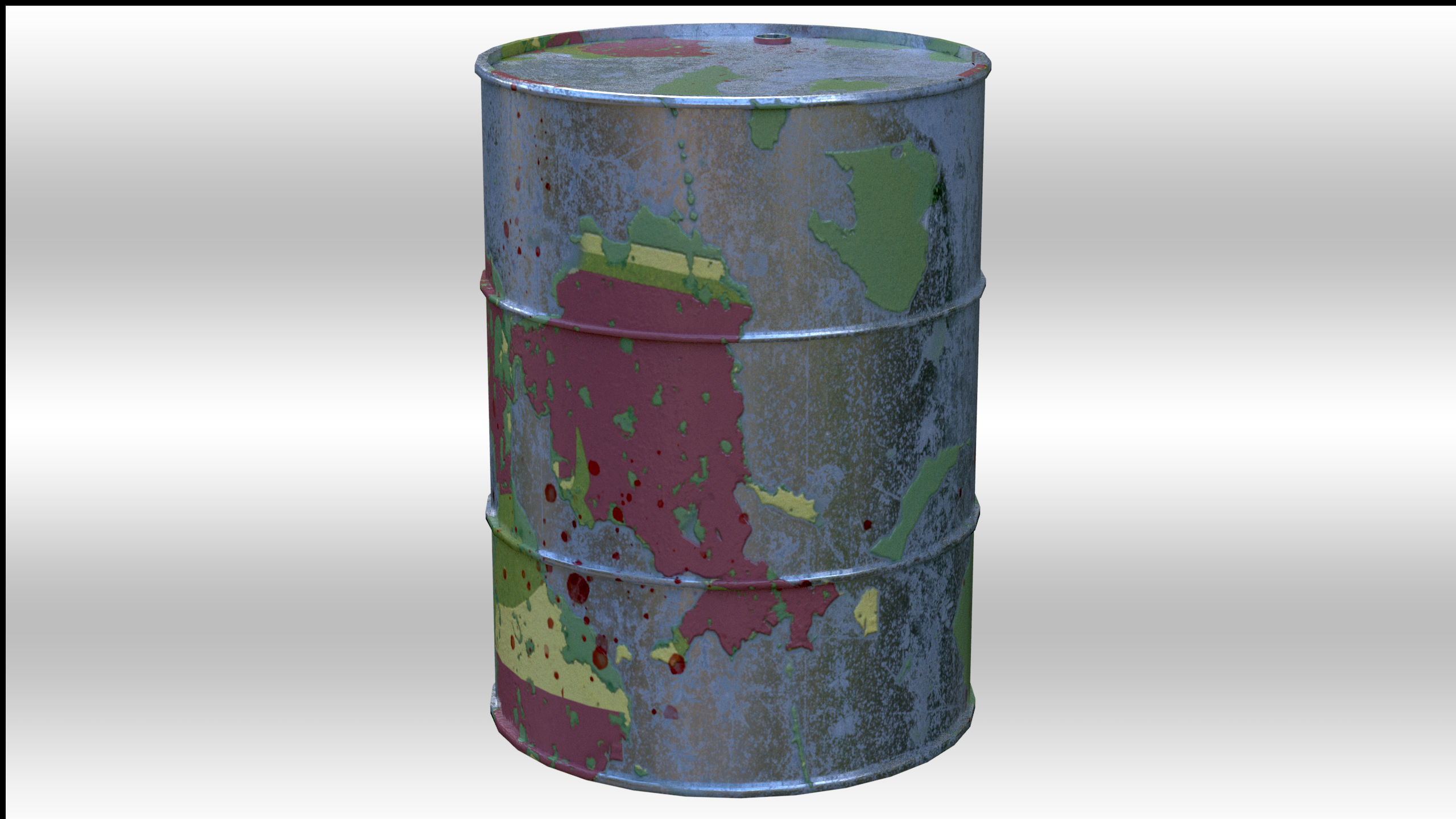 3D model Low Poly Game Ready Military Nuke Barrel Prop Barrel VR / AR ...