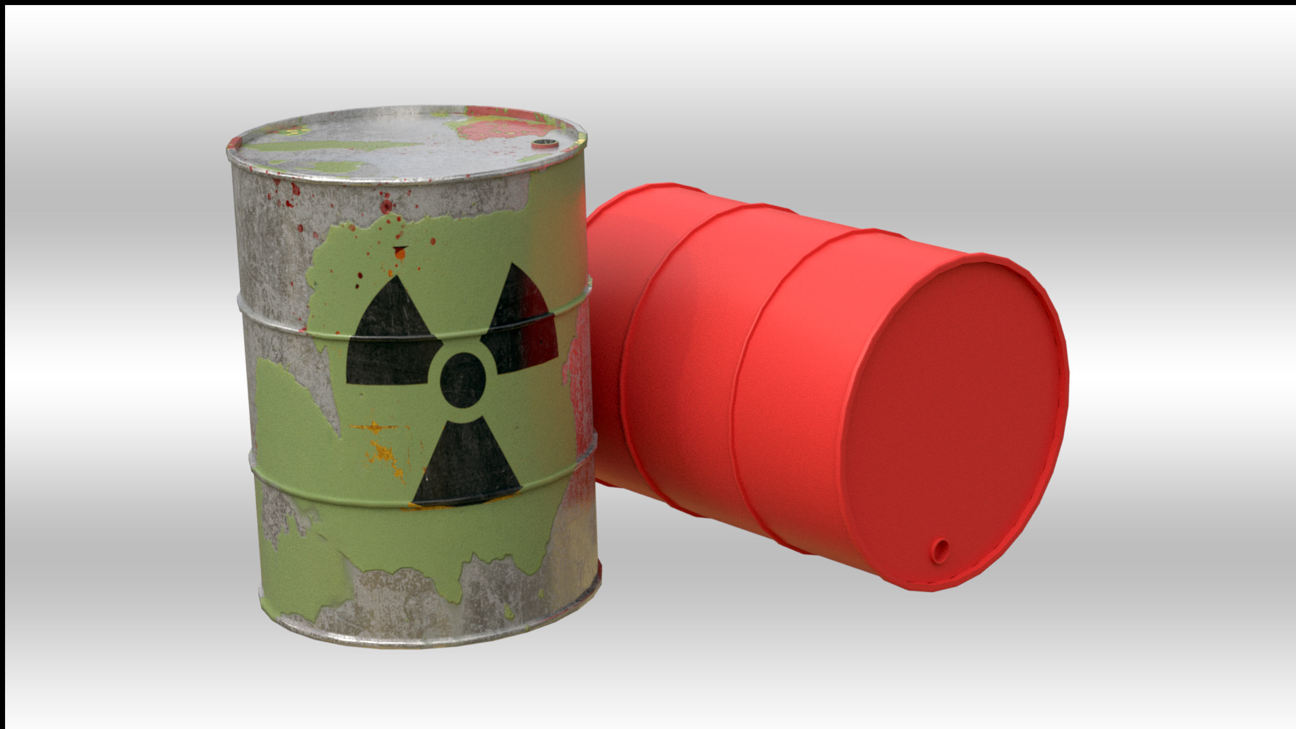 3D model Low Poly Game Ready Military Nuke Barrel Prop Barrel VR / AR ...