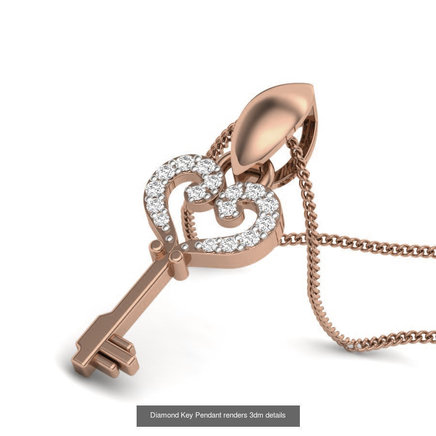 7 Diamond Key Pendant and 1 Ring renders 3dm 3D Model Collection 3D printable | CGTrader