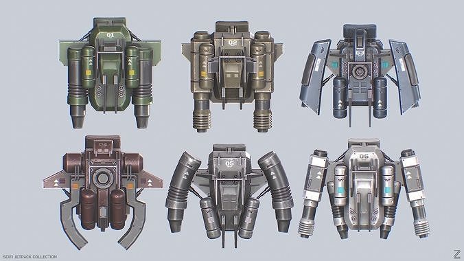 Scifi Jetpack collection VR / AR / low-poly | CGTrader
