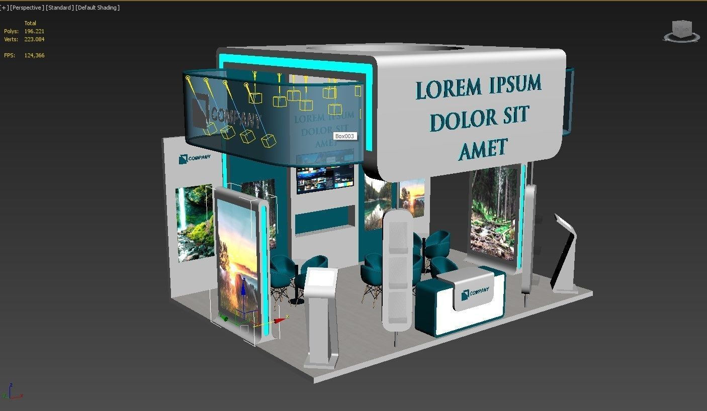 Exhibition Stand Booth Stall 5x5m Height 500cm 3 Side Open 3D model ...