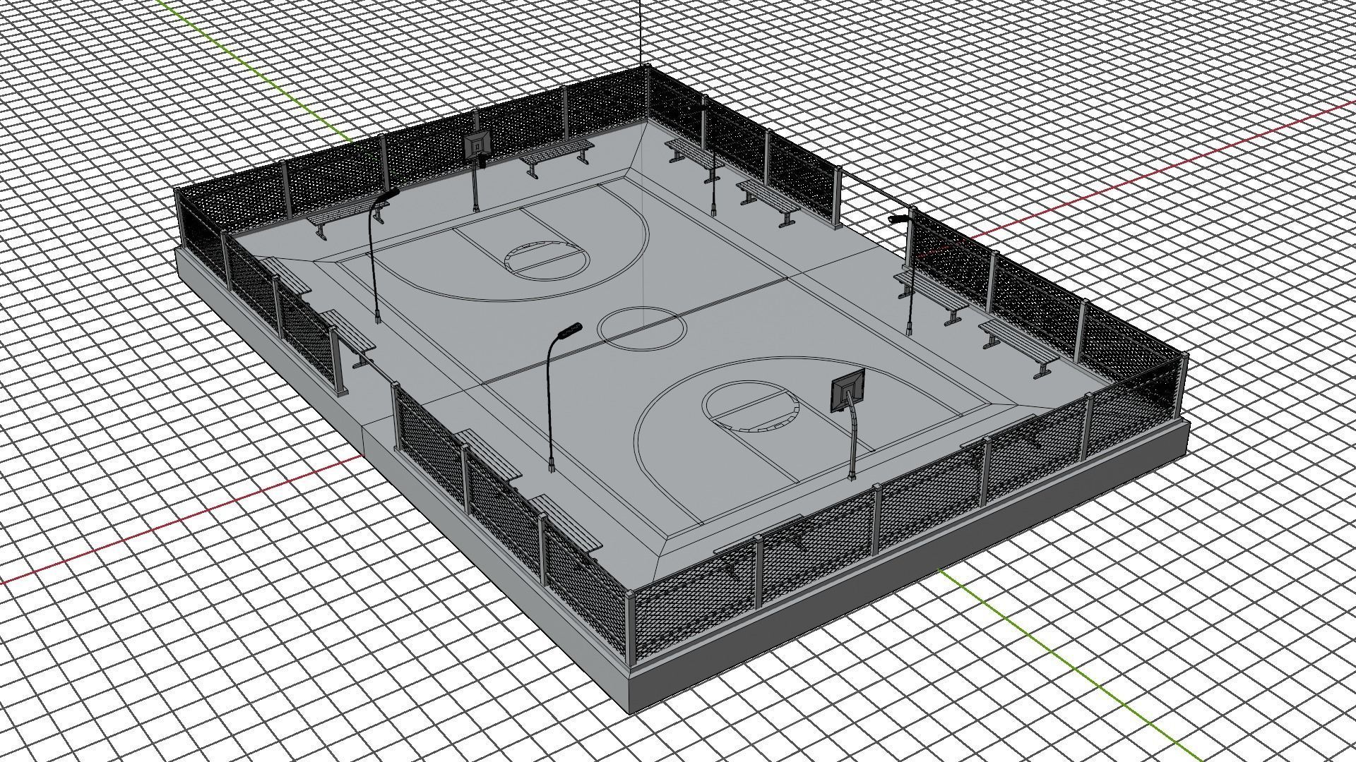 3D model Basketball court A2 VR / AR / low-poly | CGTrader