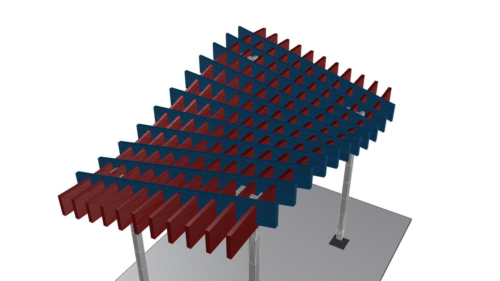 Wavy Parametric Pergola 01 3D model | CGTrader