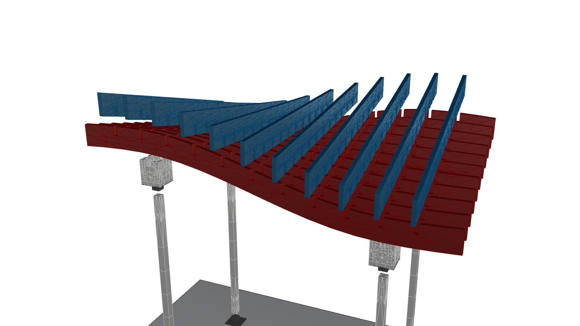 Wavy Parametric Pergola 01 3D model | CGTrader
