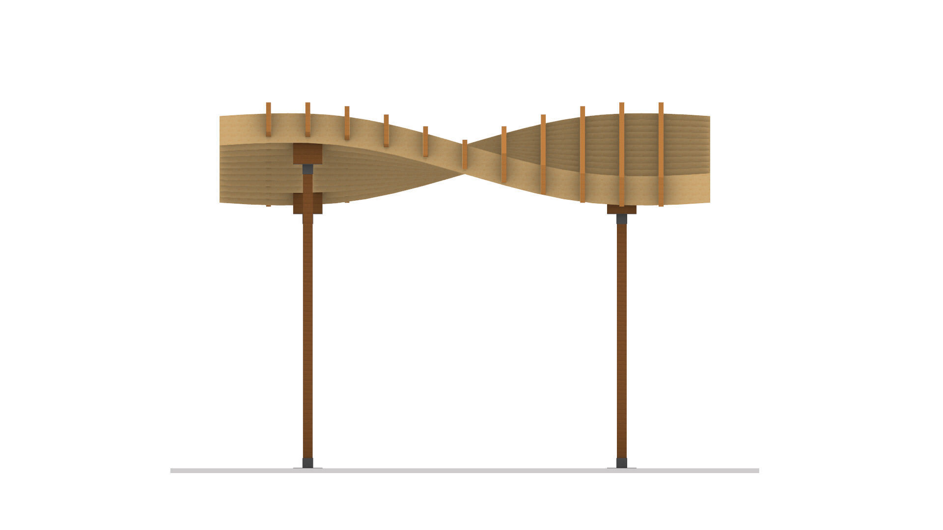 Wavy Parametric Pergola 01 3D model | CGTrader
