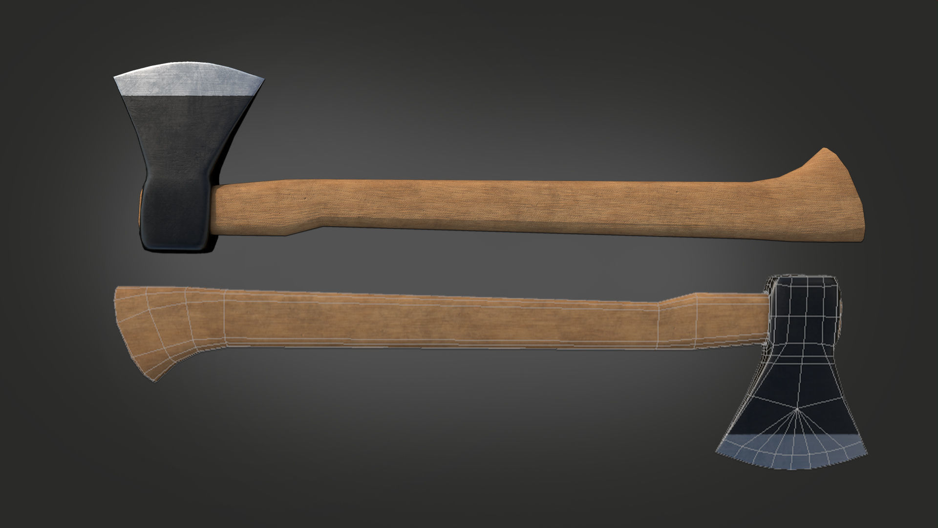 3D model Game Ready Lumberjack Axe with 3 Different Textures VR / AR ...