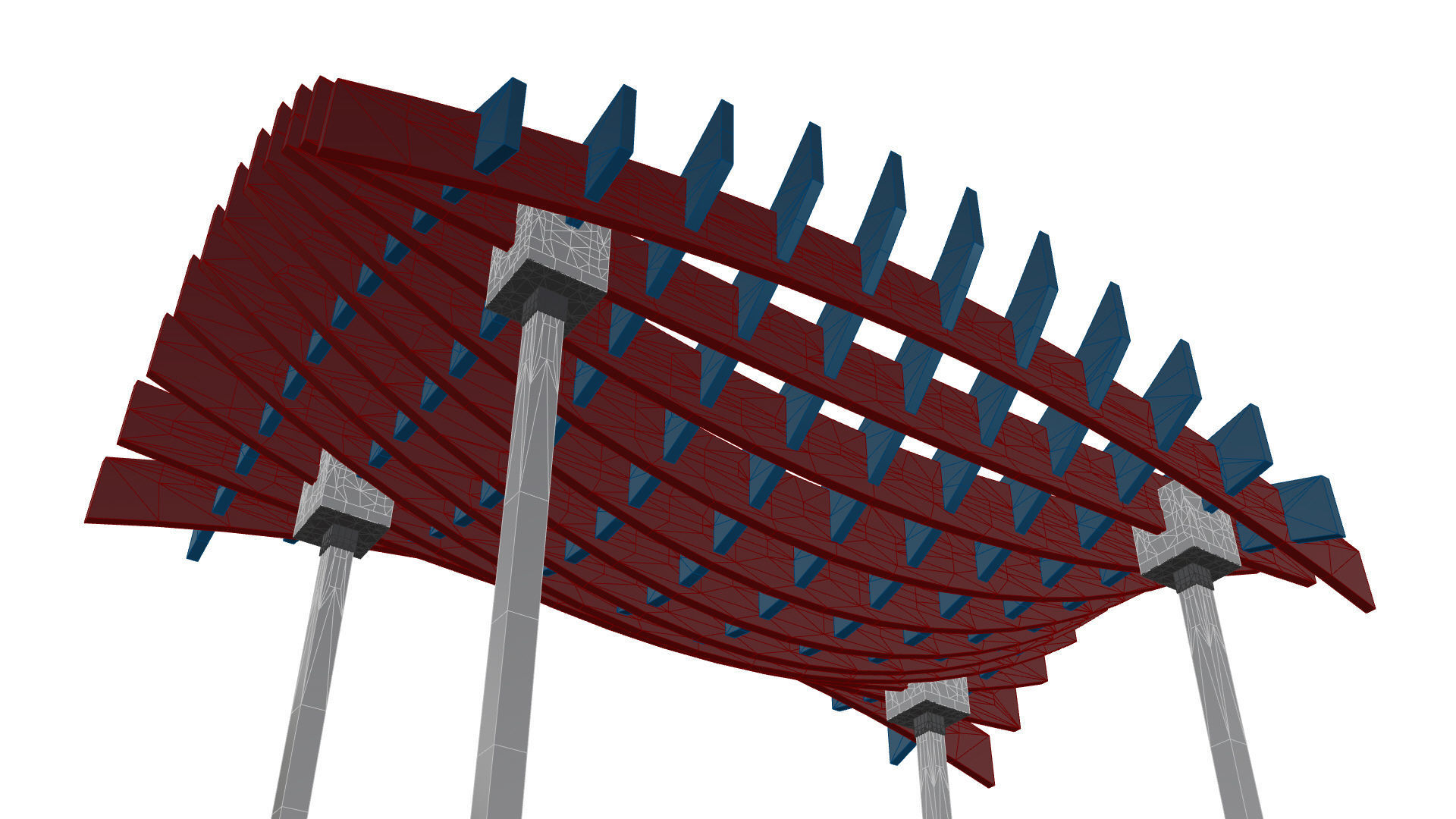 Wavy Parametric Pergola 02 3D model | CGTrader