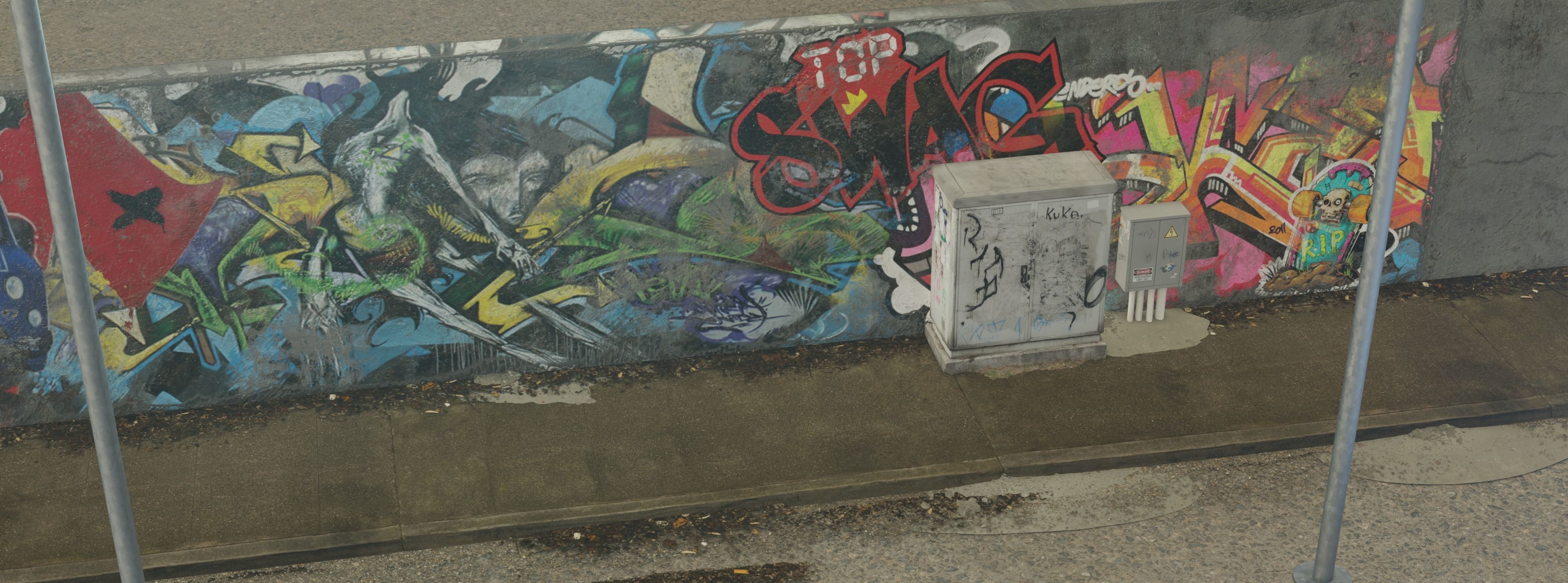 3D model country with graffiti VR / AR / low-poly | CGTrader