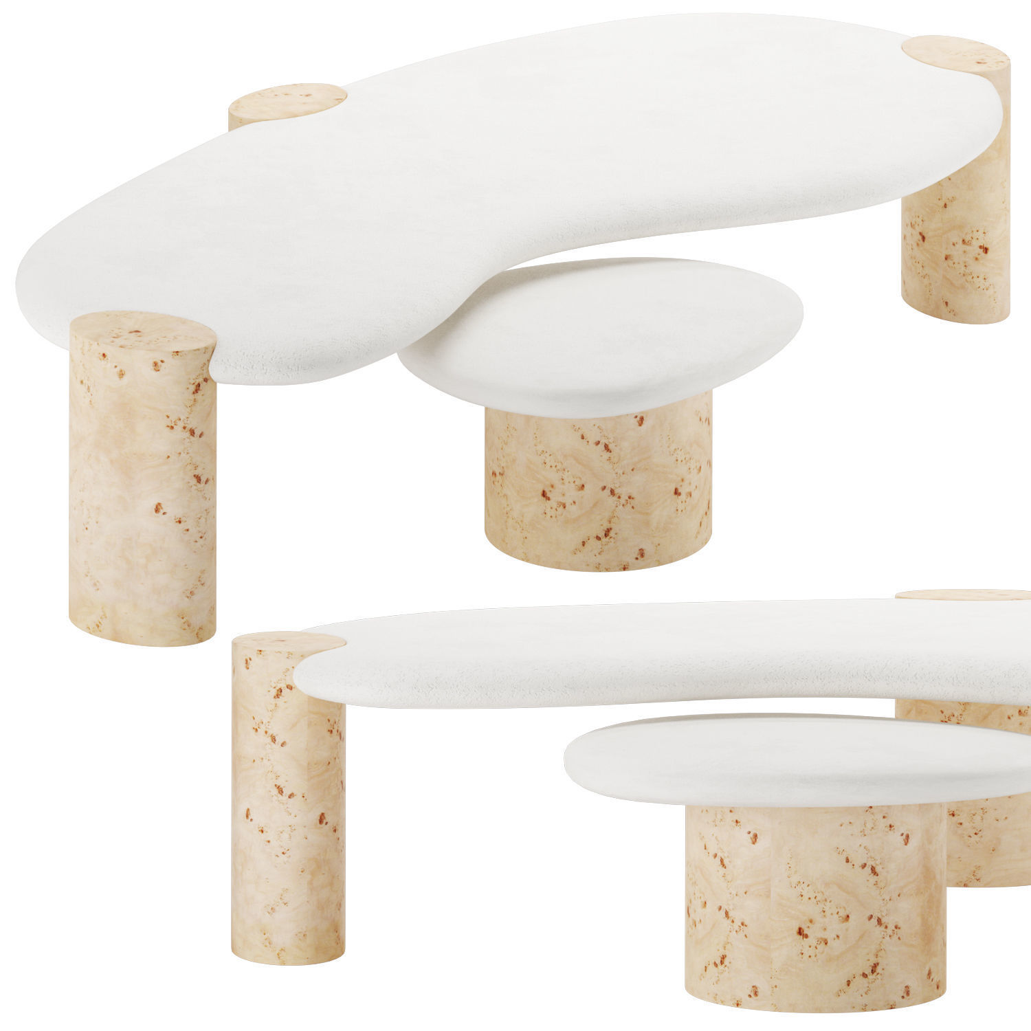 Sassolino Burl Wood Side Table By Athena Calderone 3D model | CGTrader