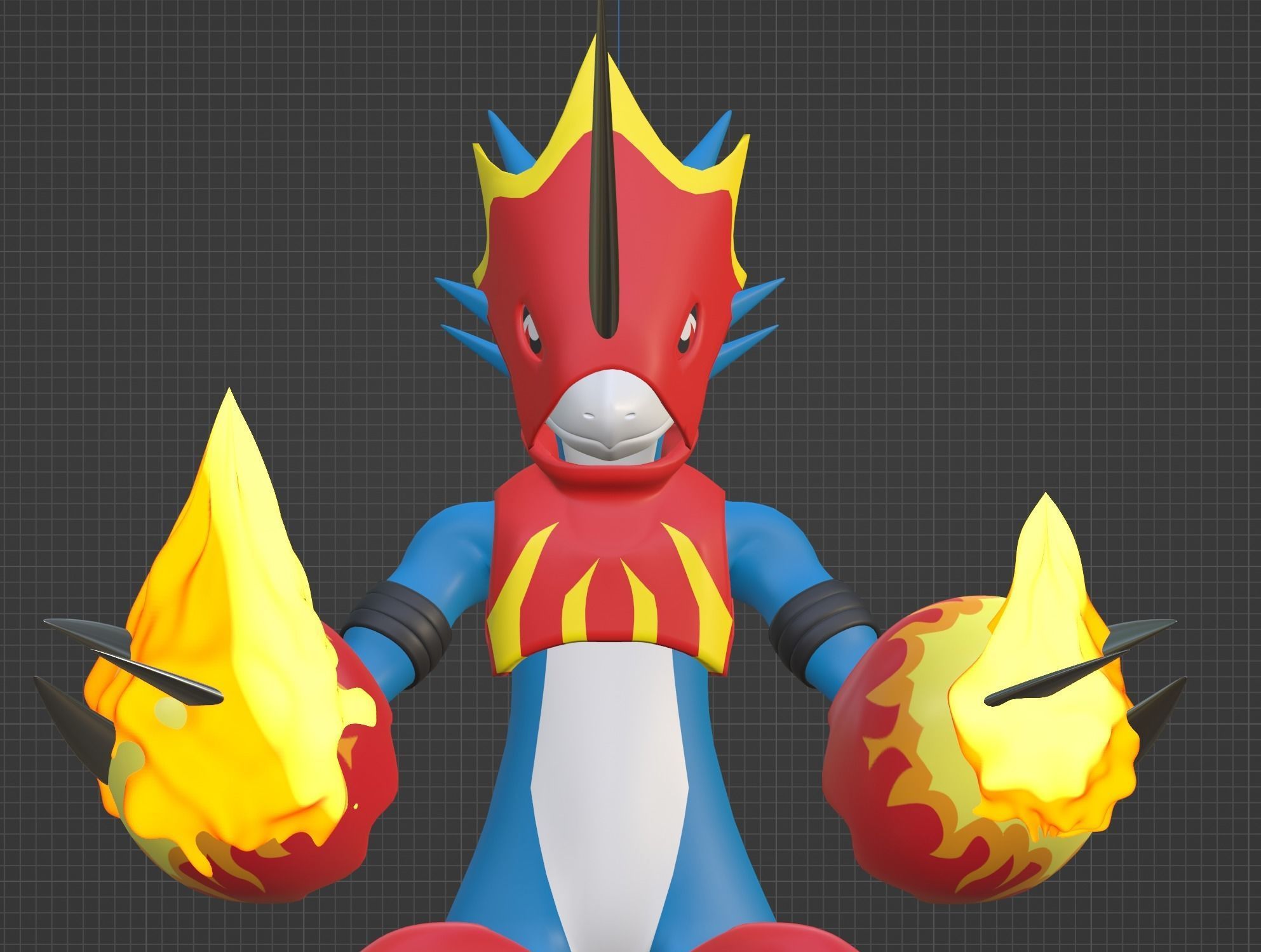 Flamedramon - Digimon 3D model rigged | CGTrader
