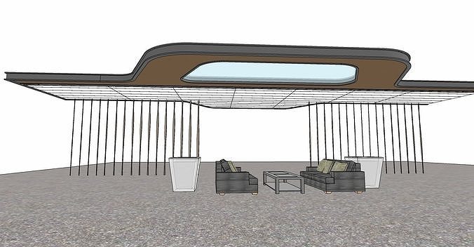 Entrance dropline shading area 3d model 3D model | CGTrader
