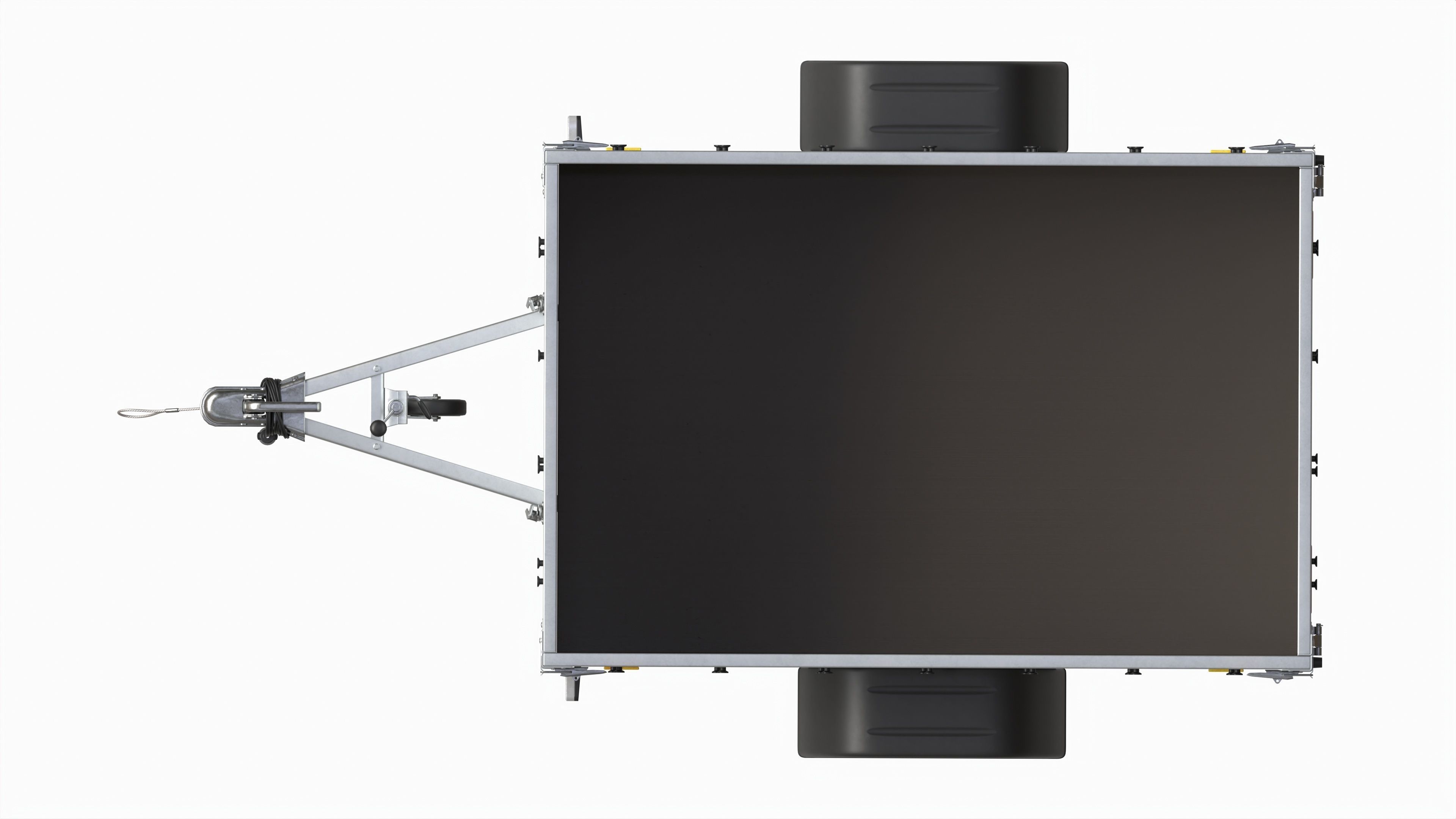 Single axle car trailer with extra walls jockey wheel 3D model | CGTrader