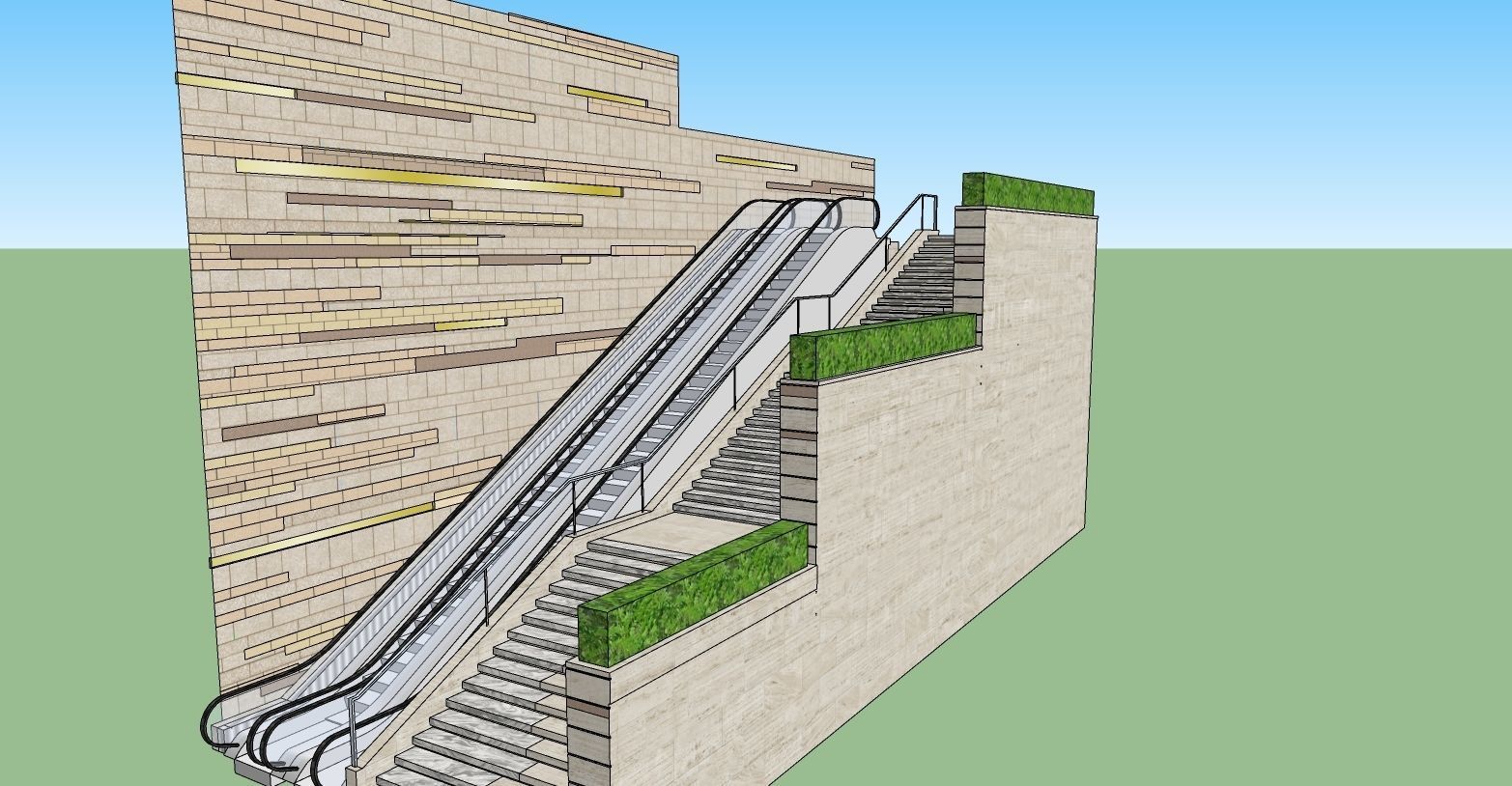 3D model of escalators and stairs 3D model | CGTrader