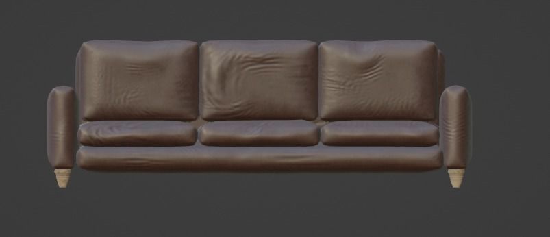 3D model Modern 3-Seater Sofa with High-Resolution 4K Textures VR / AR ...