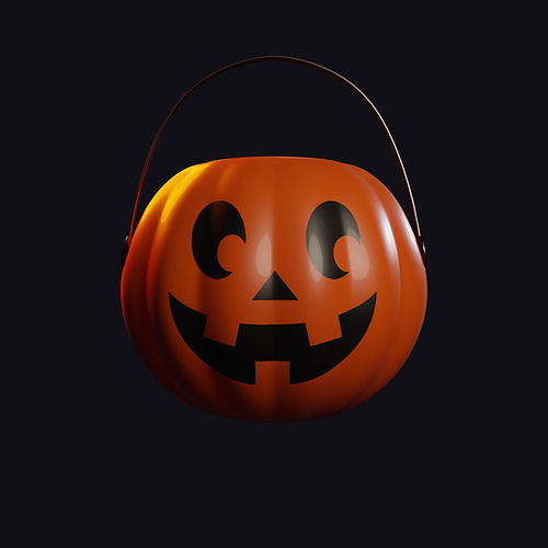 Jack O Lantern Trick Or Treat Bucket 3D model | CGTrader