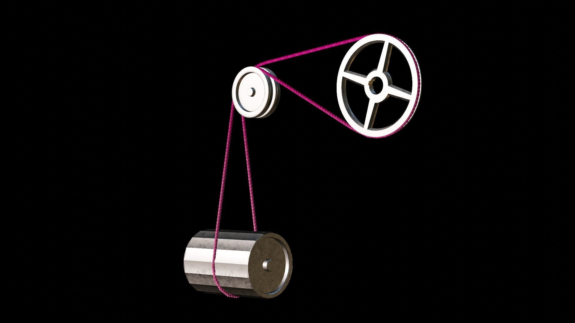 Mechanical Pulley Animated 3 3D model animated | CGTrader