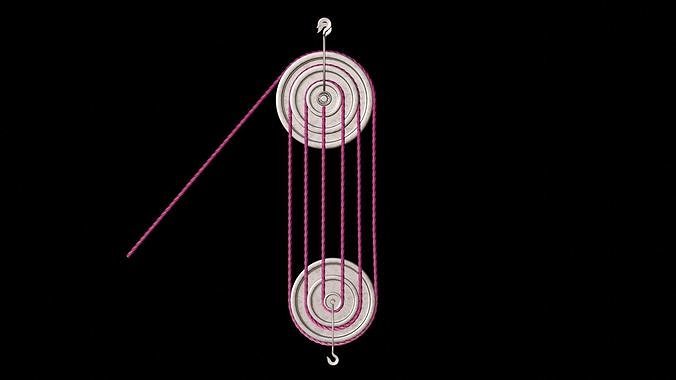 Mechanical Pulley Animated 7 3D model animated | CGTrader