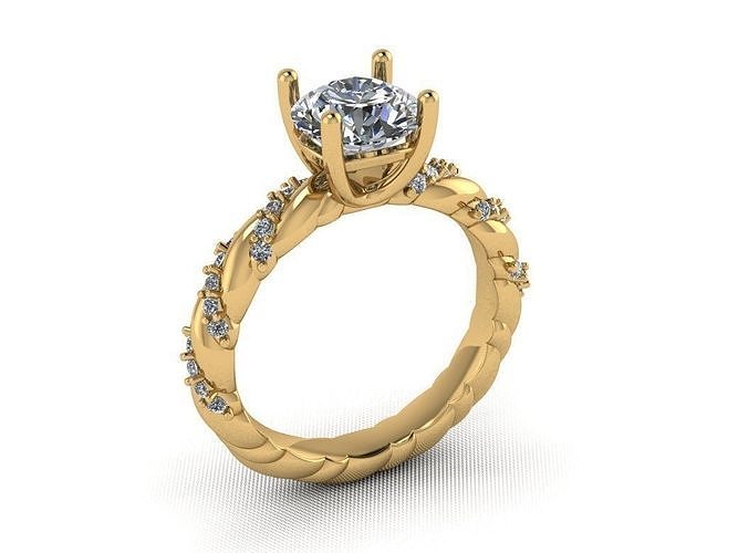 Solitaire ring 3D model 3D printable | CGTrader