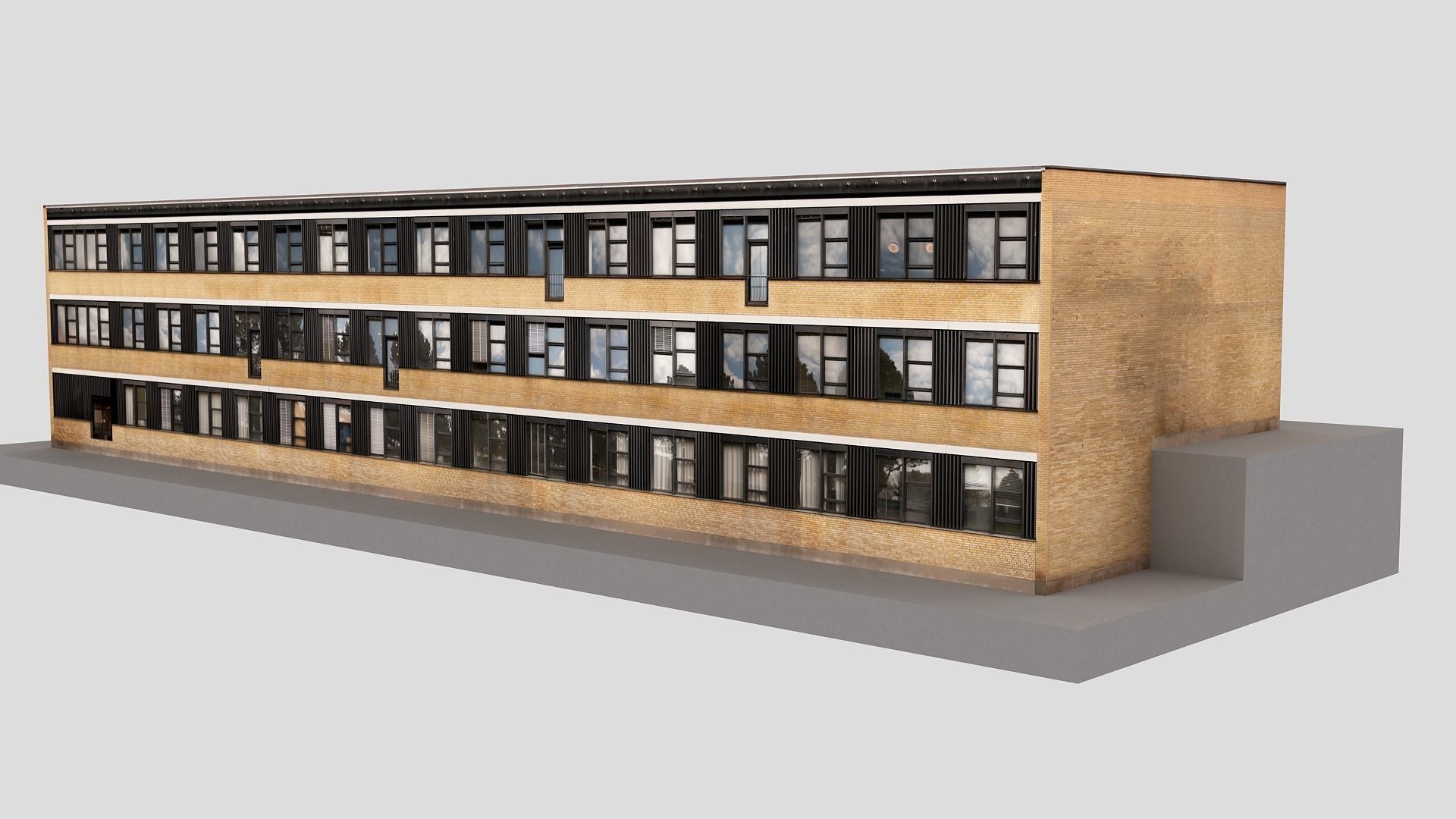 3D model Realistic European City Block Building 17 VR / AR / low-poly ...