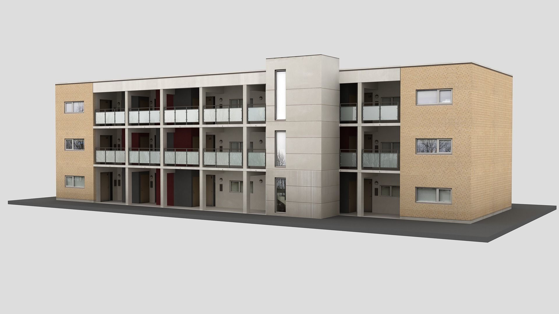 3D model Realistic European City Block Building 26 VR / AR / low-poly ...