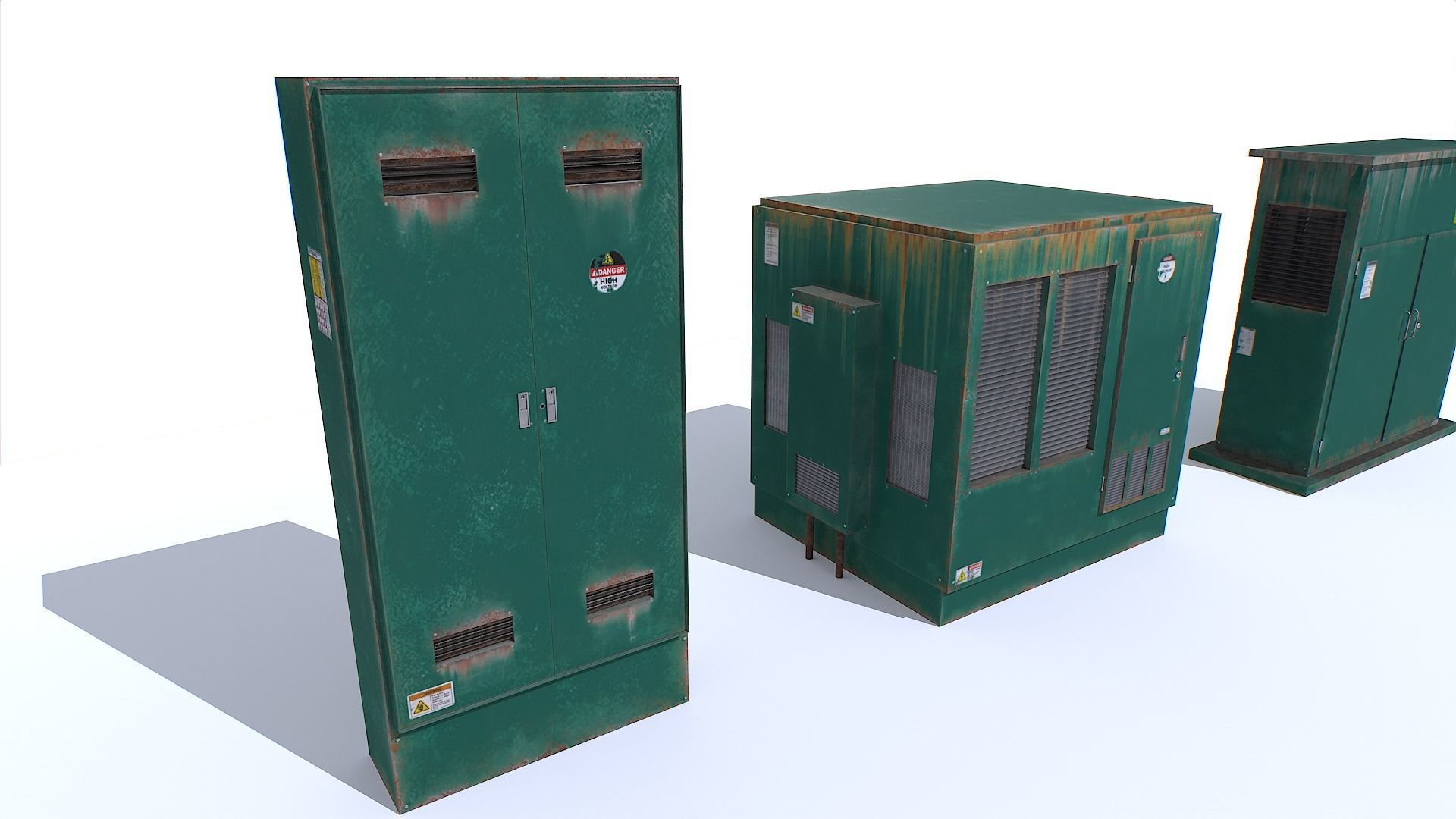 3D model Electric Substation Transformer Set VR / AR / low-poly | CGTrader
