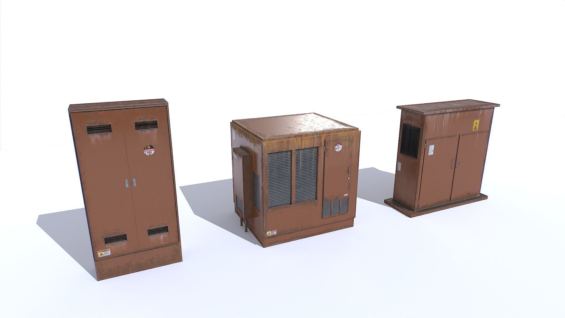 3D model Electric Substation Transformer Set VR / AR / low-poly | CGTrader