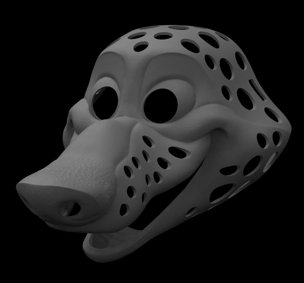Zootopia Inspired Wolf Fursuit Head Base 3D model 3D printable | CGTrader