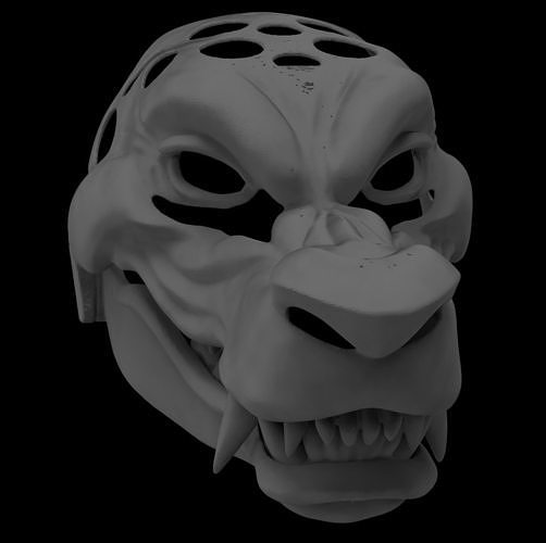 Articulated Grinning Werewolf Mask Head Base 3D model 3D printable ...