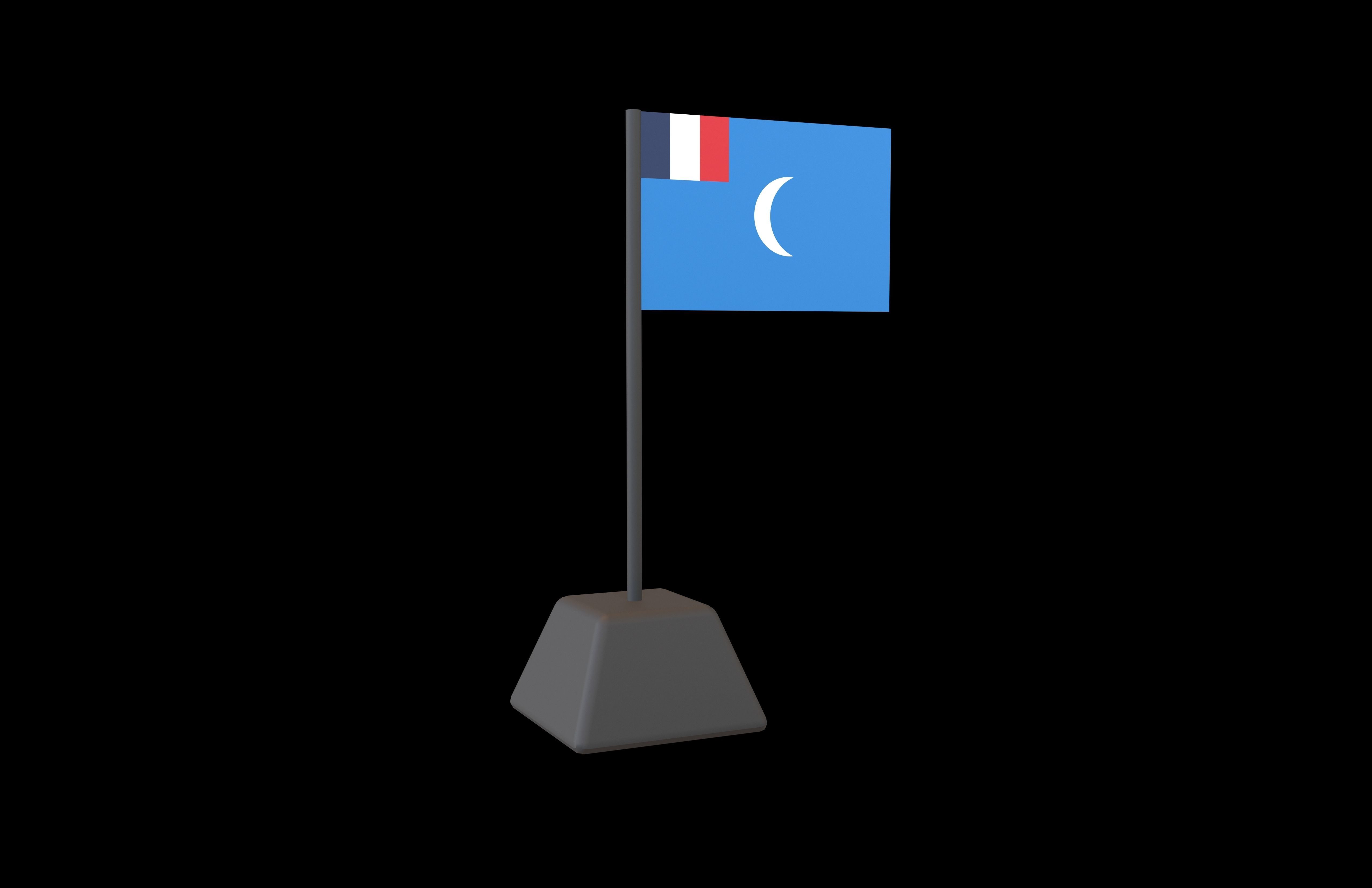 3D model Flag of the French Mandate of Syria 1920 v1 001 VR / AR / low ...
