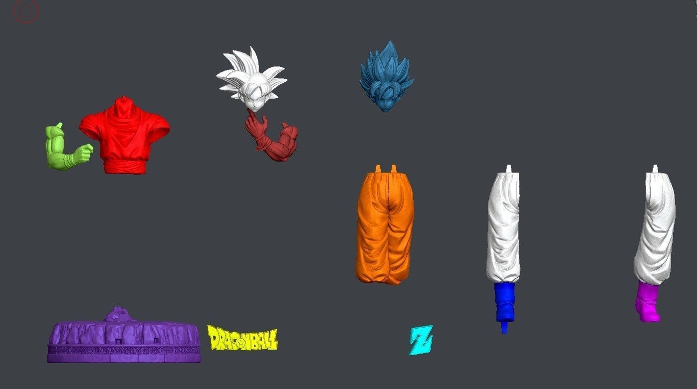 DBZ Goku and Goku SSJ2 Statue 3D 3D model 3D printable | CGTrader