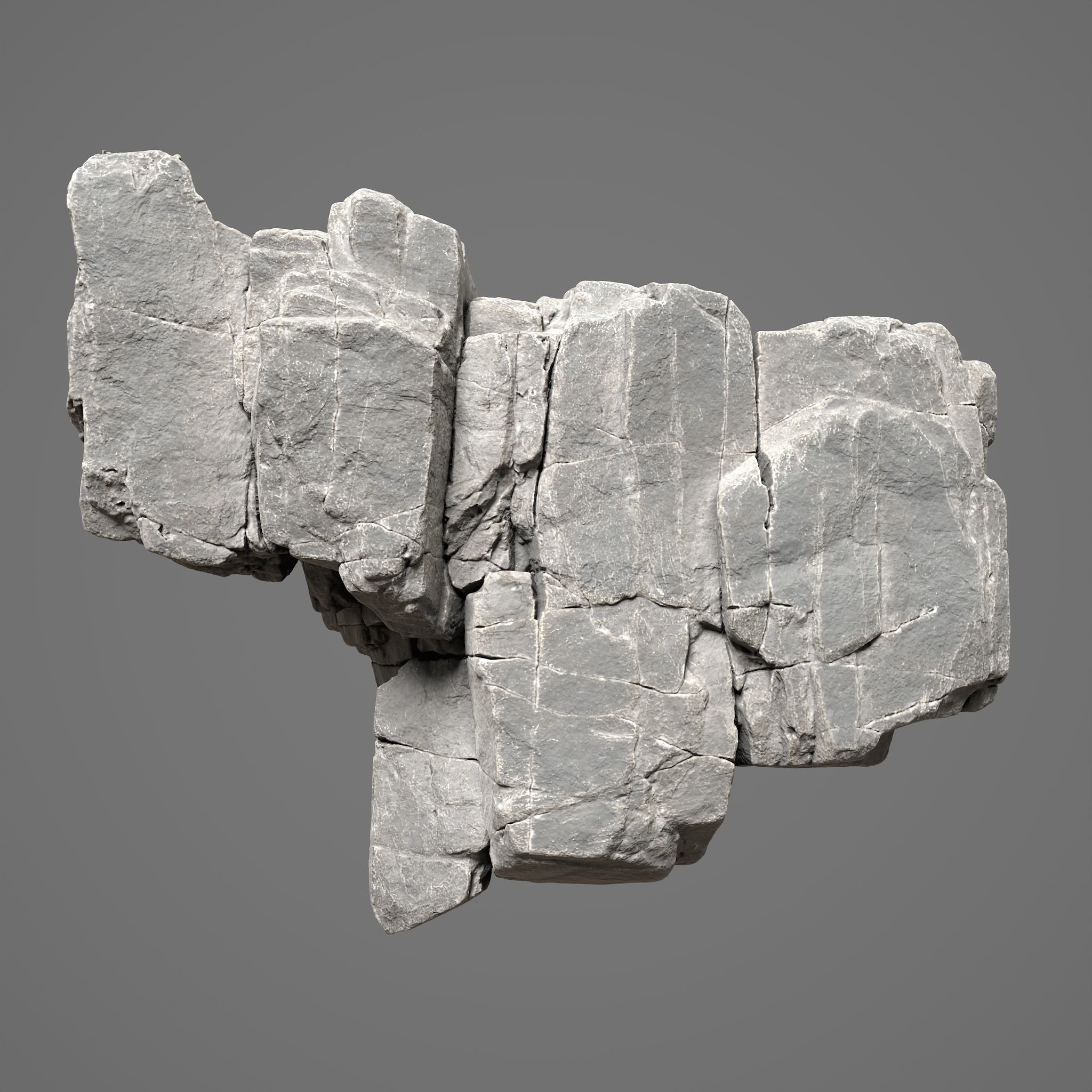3D model Low Poly Black Cracked Cliff Rock 231012 VR / AR / low-poly ...