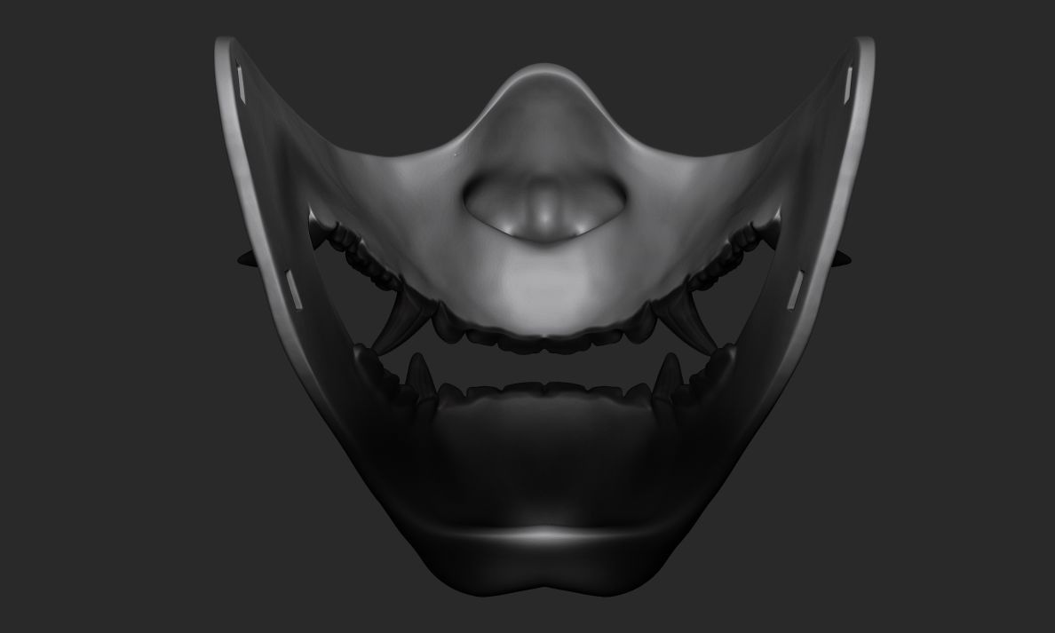 Oni Hanya Mask - half mask - 3D model 3D printable | CGTrader