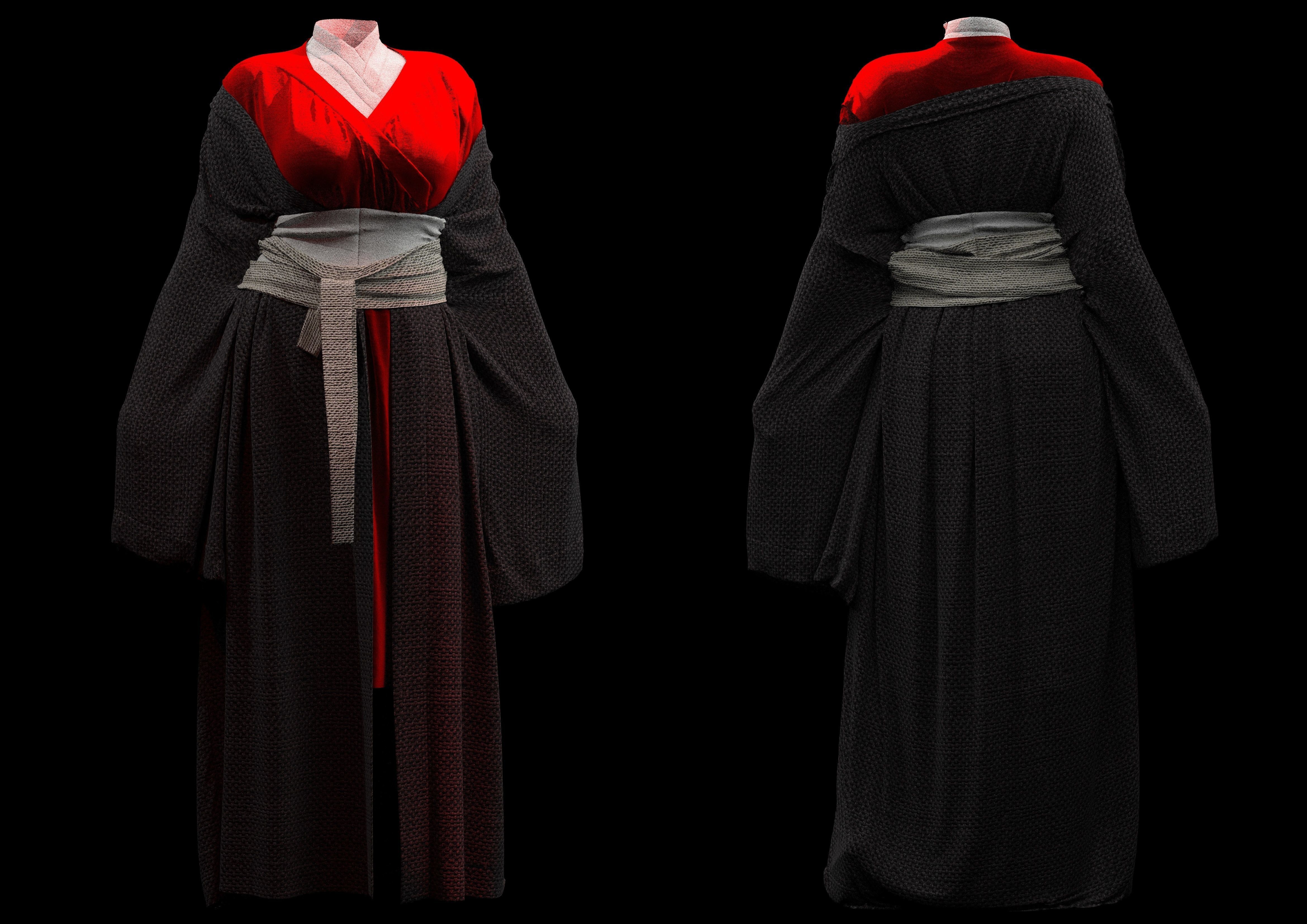 Modest geisha 3D model | CGTrader