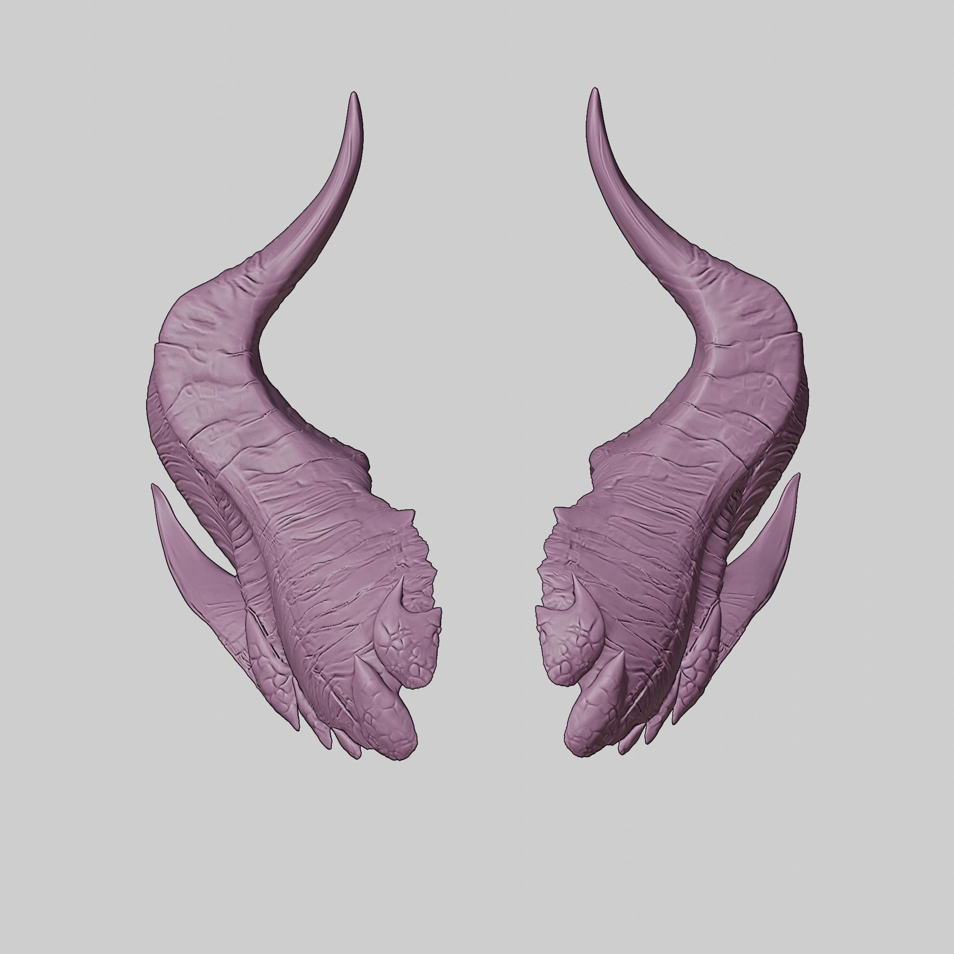 Fantasy Tiefling Stocky Prongs Horns Set Baldurs Gate 3 3D model 3D printable | CGTrader