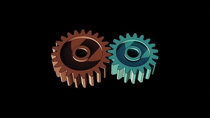 Animated Gears 1 3D model animated | CGTrader