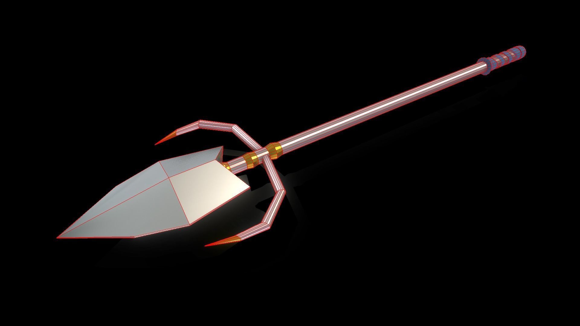 3D model Low Poly Metallic Fantasy Spear 1 VR / AR / low-poly | CGTrader