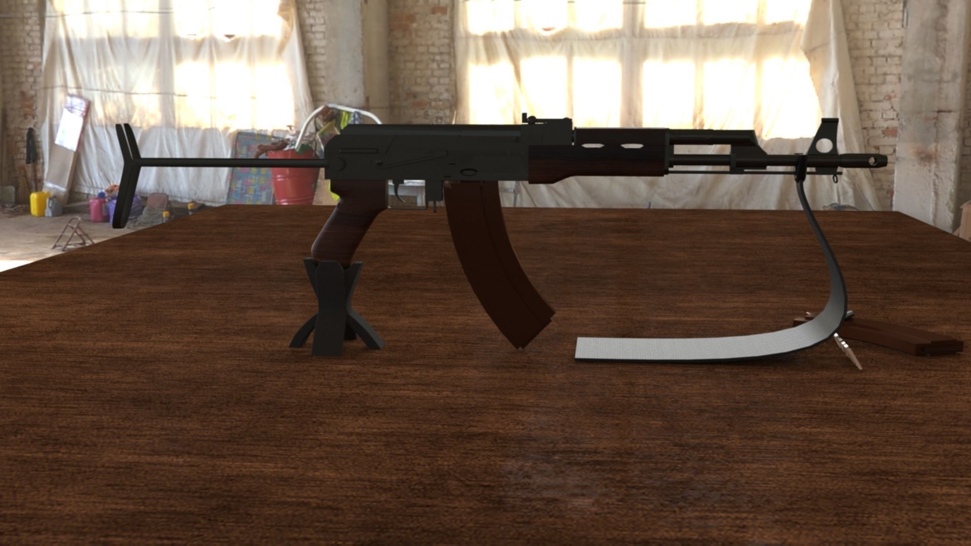 3D model Russian AKS 74 Assault Rifle VR / AR / low-poly | CGTrader