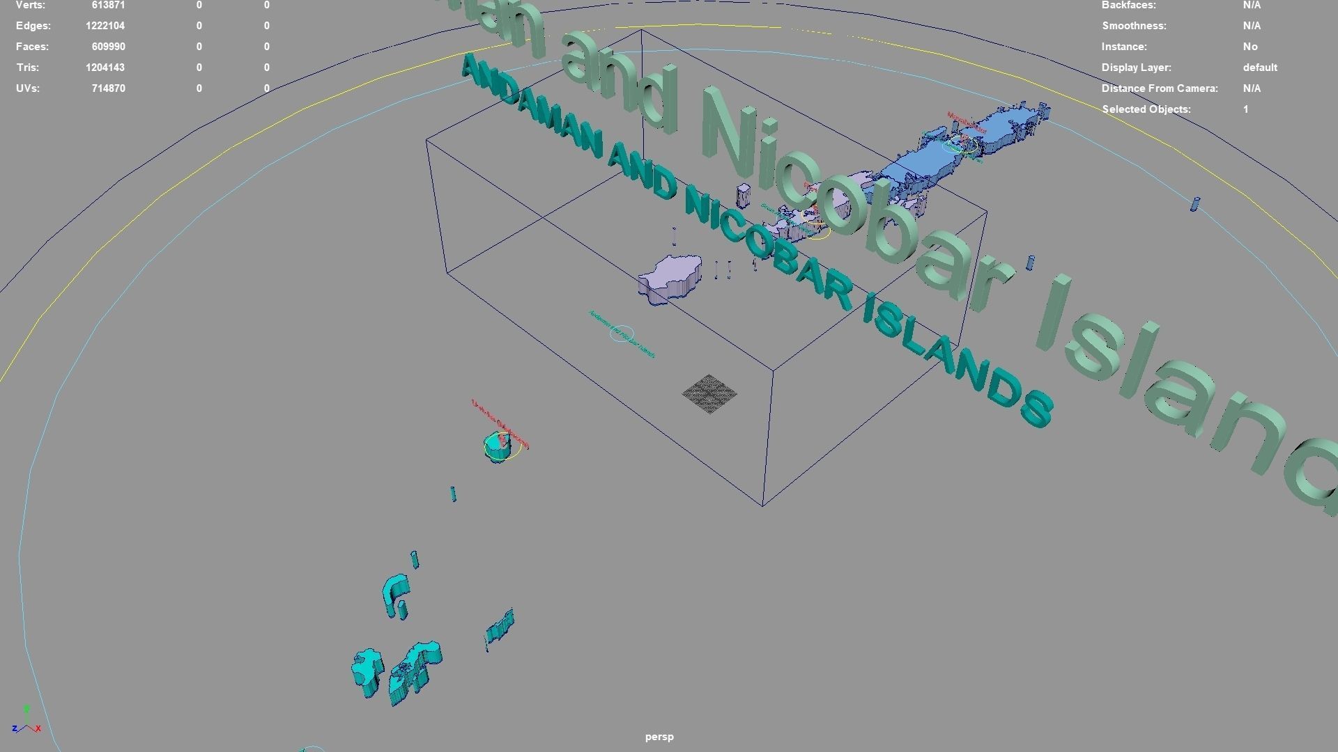 Andaman and Nicobar Islands India map region 3D model geography 3D ...
