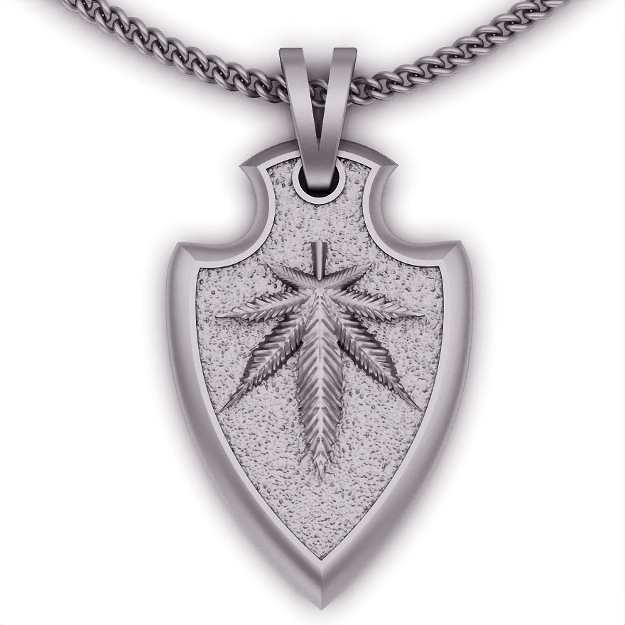 Marijuana pendant silver gold jewelry printable 3D model 3D model 3D ...