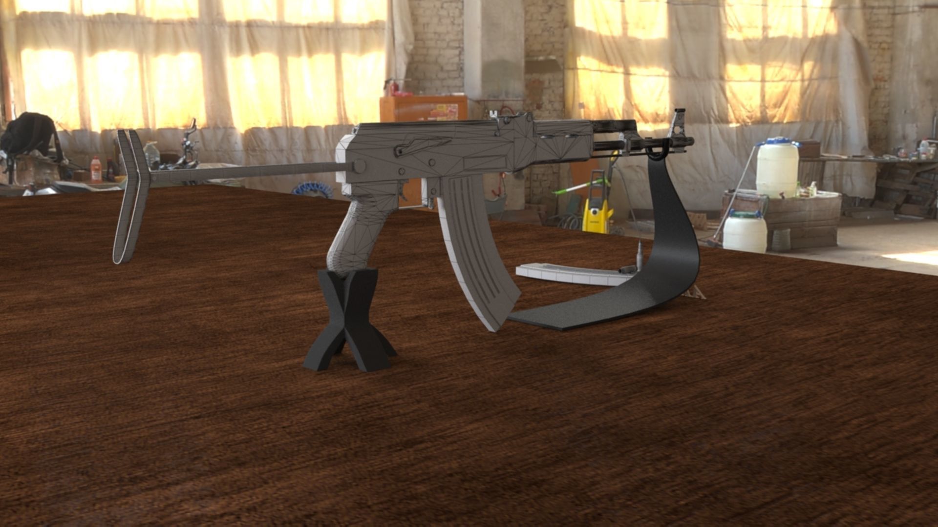 3D model Russian AKS 47 Assault Rifle 3D Model VR / AR / low-poly ...